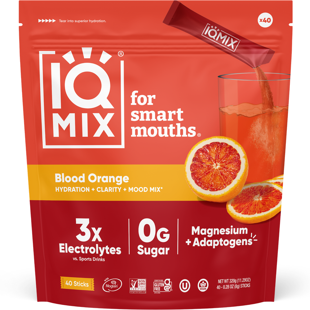 IQMIX Blood Orange Hydration Packets, Electrolyte Powder, 40-Sticks