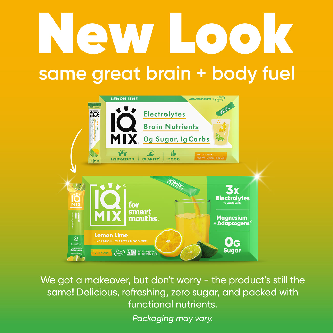 IQMIX Lemon Lime Sugar Free Electrolyte Powder Packets, 20-Sticks