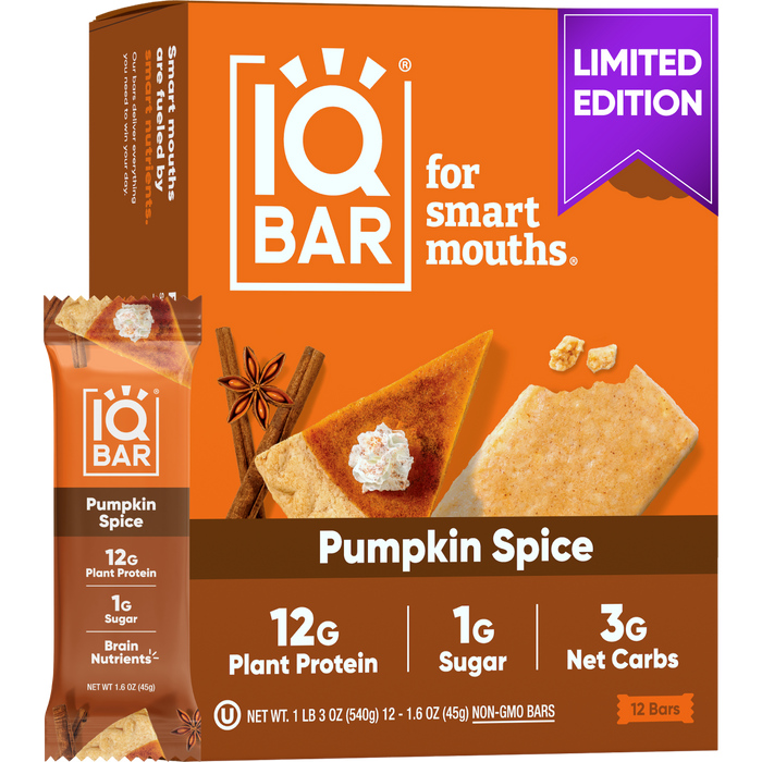 IQBAR® Plant Protein Bars with Magnesium & Lion's Mane