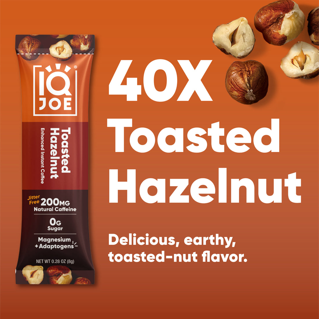 IQJOE® Adaptogenic Mushroom Coffee, Toasted Hazelnut 40ct, Lions Mane